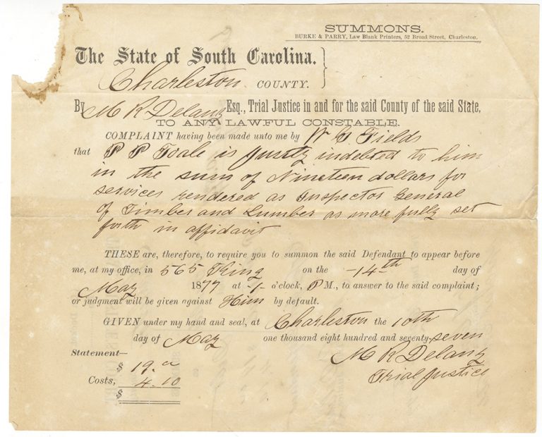 Rare Martin Delany Signed Document - Heinz History Center